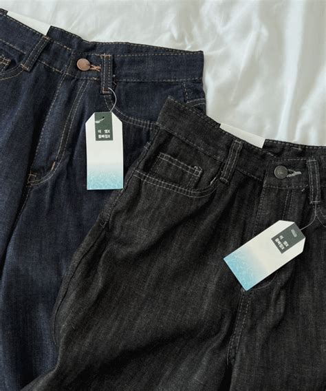 물빠짐and이염x 하이웨스트 생지 스트레이트 와이드 데님 팬츠 Pt 에이블리