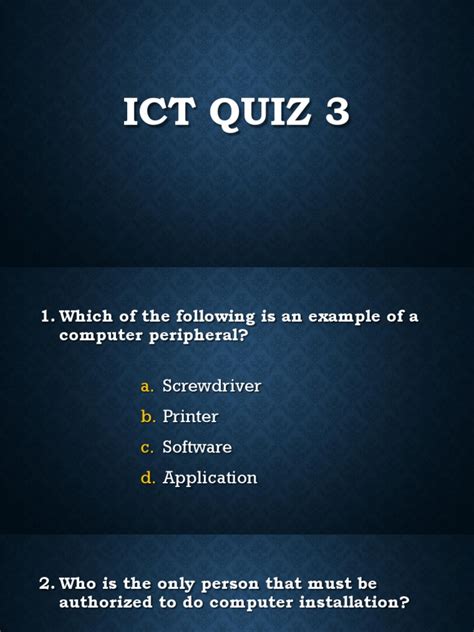 Ict Quiz 3 Pdf Computer Network Operating System