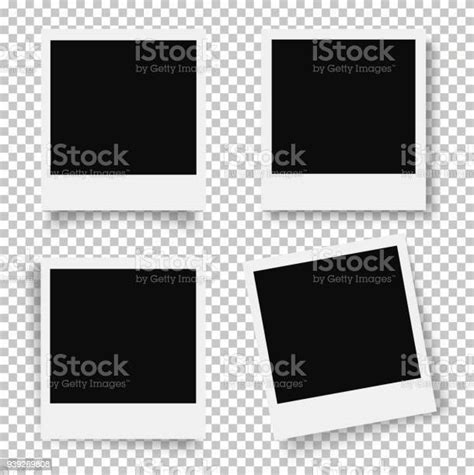 사진 프레임의 집합입니다 사진에 대 한 레트로 사진 프레임 템플릿입니다 투명 한 바탕에 흰색 플라스틱 테두리입니다 재고 벡터 건설 프레임에 대한 스톡 벡터 아트 및 기타