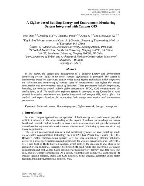 Pdf A Zigbee Based Building Energy And Environment Monitoring €¦ · Remote Monitoring