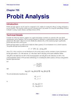 Chapter Probit Analysis Statistical Software Chapter Probit Analysis Statistical