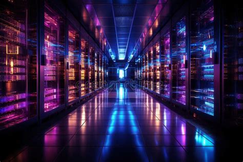 Server Racks In Computer Network Security Server Room Futuristic Data Center Ai Generated