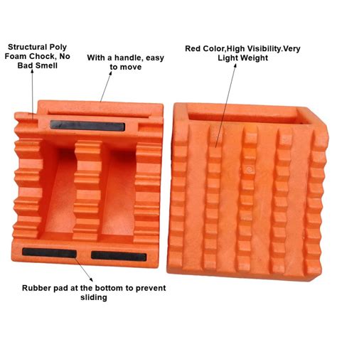 Heavy Duty Truck Durable Pu Plastic Orange Wheel Chocks For Truckstructural Poly Foam Chock