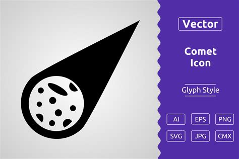 Vector Comet Glyph Icon Graphic By Muhammad Atiq · Creative Fabrica