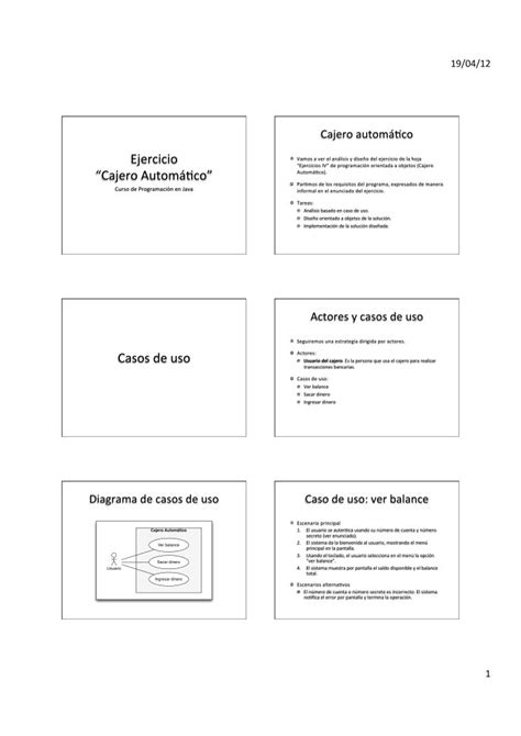 Pdf De Programación Curso De Programación En Java Ejercicio Cajero
