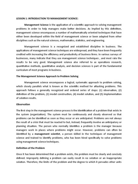 Lecture Notes In Management Science Pdf Equations Variable Mathematics