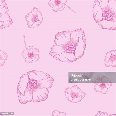 빈티지 배경입니다 배경 화면입니다 핸드 그린입니다 벡터 일러스트입니다 유행 꽃 패턴입니다 격리 된 완벽 한 패턴입니다 0명에 대한 스톡 벡터 아트 및 기타 이미지 Istock