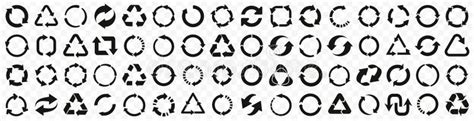 Circular Arrow Pictogram Collection Black Arrow Icons Recycle Refresh Reload Loading Loop