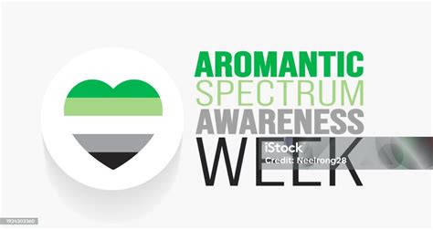 2월은 Aromantic Spectrum Awareness Week 배경 템플릿입니다 휴일 컨셉 배경 배너 플래카드 카드 및 텍스트 비문과 표준 색상이 있는 포스터 디자인