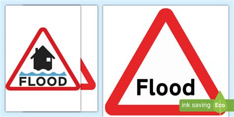 Flood Warning Sign Posters Signage Twinkl Teacher Made