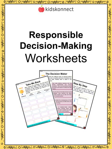 Decision Making Worksheets And Facts Types Process Outcomes