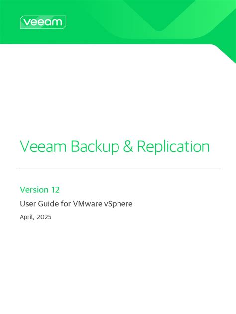 Veeam Backup 12 User Guide Vsphere Pdf Backup Replication Computing