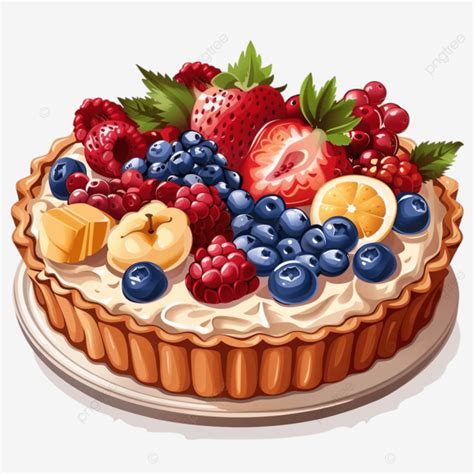다양한 과일과 열매가 포함된 맛있는 파이의 벡터 파이 케이크 빵 Png 일러스트 및 이미지 에 대한 무료 다운로드 Pngtree