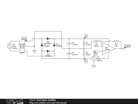 Full Wave Rectifier Circuitlab