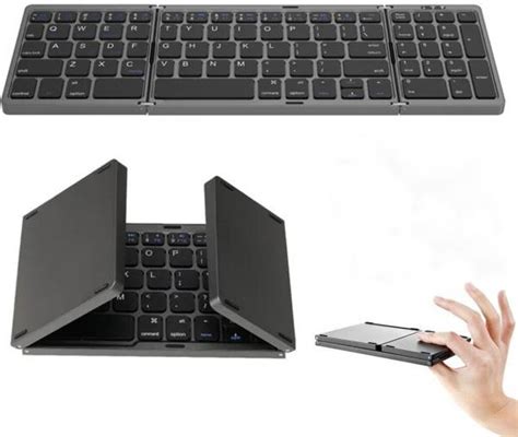 Tecphile Foldable Bluetooth Travel Keyboard With Numeric Keypad Full Size Keyboard Bluetooth