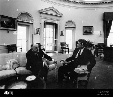 Visit Of Dr William Menninger 1235pm President John F Kennedy In Rocking Chair Visits