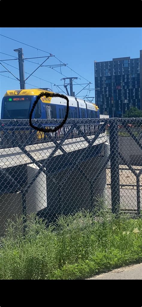 Broken Window On Green Line Lrt R Saintpaul