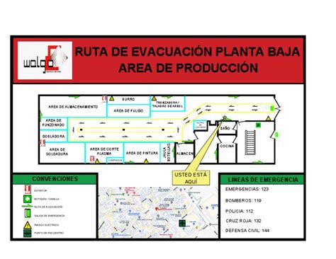 Ruta De Evacuacion Planta Baja Area De Produccion Pdf Gestión De