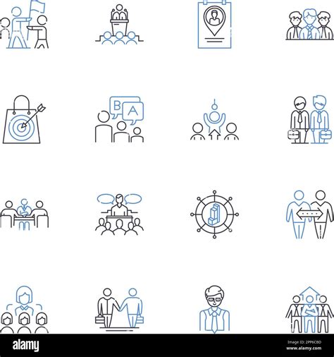 Monitoring Thinking Line Icons Collection Attention Focus Awareness Concentration