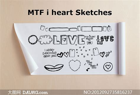MTF i heart Sketches 手绘字体 大图网图片素材