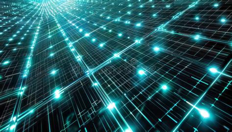 Abstract Technology Background With Glowing Lines And Grid D Rendering Generative Ai Stock
