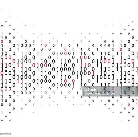 抽象二進位代碼技術背景數位影像資料失真數位衰減電腦代碼影像處理中的故障平面二進位代碼螢幕清單 帶有紅色數位向量向量圖形及更多電腦語言圖片