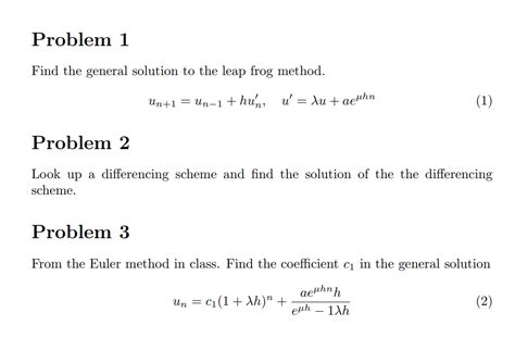 solved problem 1 find the general solution to the leap frog