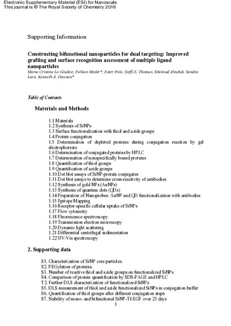 Pdf Constructing Bifunctional Nanoparticles For Dual Targeting