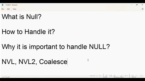 What Is Null Nvl Nvl2 Coalesce In Sql Why It Is Important To Handle Null Youtube