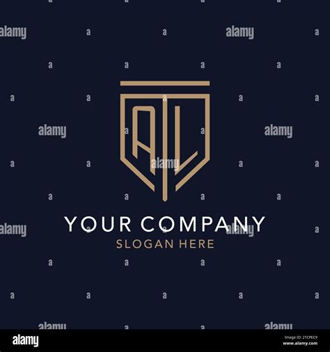 Al Initial Logo Monogram With Simple Luxury Shield Icon Design Inspiration Stock Vector Image