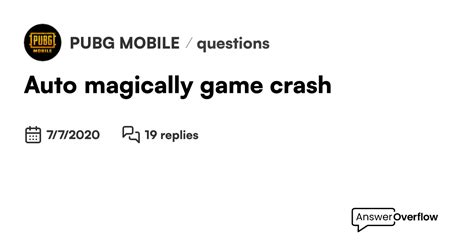 Auto Magically Game Crash Pubg Mobile