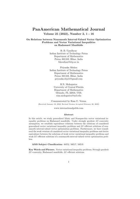 Pdf On Relations Between Nonsmooth Interval Valued Vector