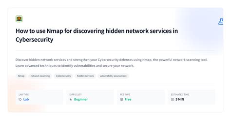 How To Use Nmap For Discovering Hidden Network Services In Cybersecurity Labex