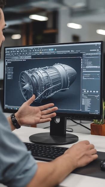 close up of a desktop computer monitor screen with 3d cad software with