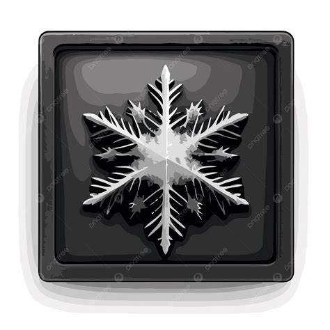 검은 사각형 눈송이 아이콘 벡터 일러스트 레이 션 흰색 배경에 있는 단순한 검은색 서리 아이콘 그림자 없음 작은 프레임