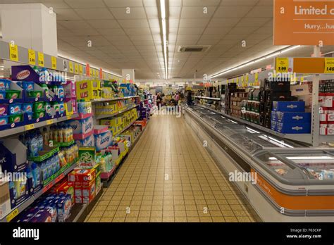 Lidl Supermarket Shopping Aisle At Lidl Winton Bournemouth UK Stock