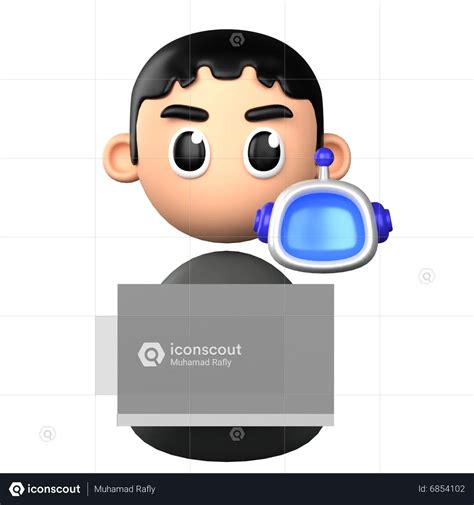 Artificial Intelligence Programmer 3d Icon Free Download People 3d Icons Iconscout