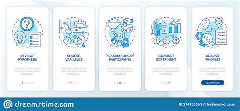How To Conduct Causal Research Blue Onboarding Mobile App Screen Stock Vector Illustration Of