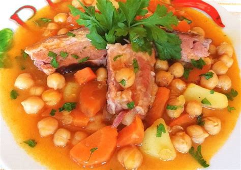 Delicious Chickpea Soup With Smoked Pork Ribs 🍖🌾