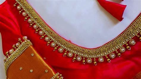 Beads Embossed Stitch Aari Works Maggam Works 147 Youtube