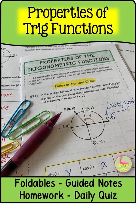 Properties Of Trigonometric Functions Unit 4 Precalculus