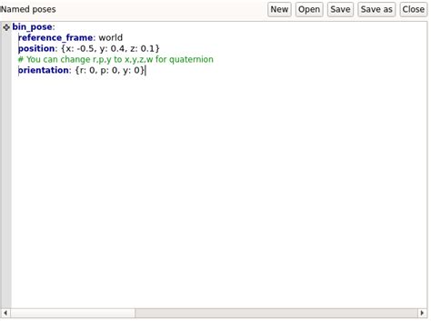 Defining Pre Recorded Poses — The Grasping Robot Integration And Prototyping Grip Framework