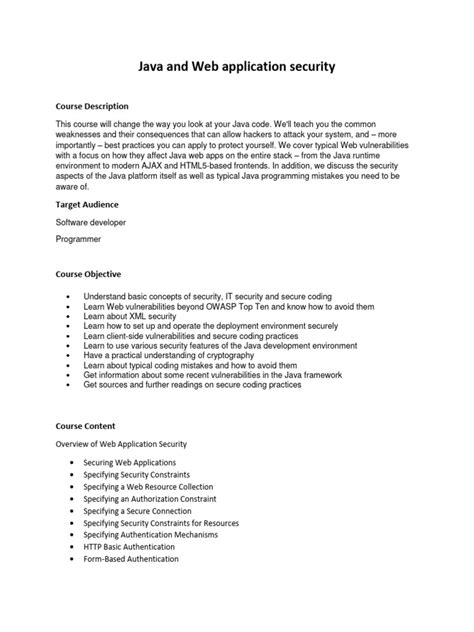 java and web application security pdf world wide web internet and web