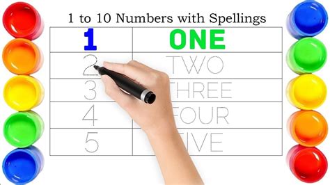 counting 1 to 10 number with spelling 678 numbers one two three 6