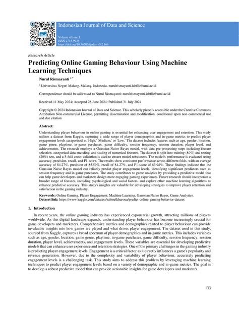 Pdf Predicting Online Gaming Behaviour Using Machine Learning Techniques