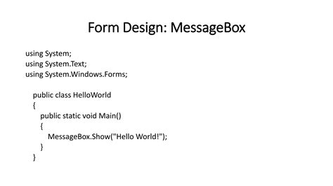 Windows Form Lec12 Workshop On C Programming Learn To Build Ppt