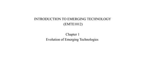 Introduction To Emerging Technology Pdf
