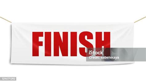 레이스 결승선 섬유 배너 현실적인 벡터 일러스트 템플릿 격리 결승선에 대한 스톡 벡터 아트 및 기타 이미지 결승선 배너 표지판 웹 배너 Istock