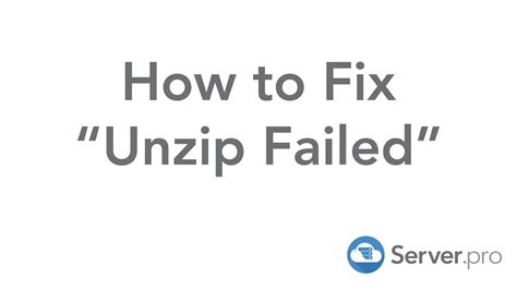 How To Fix Unzip Failed Server Pro YouTube
