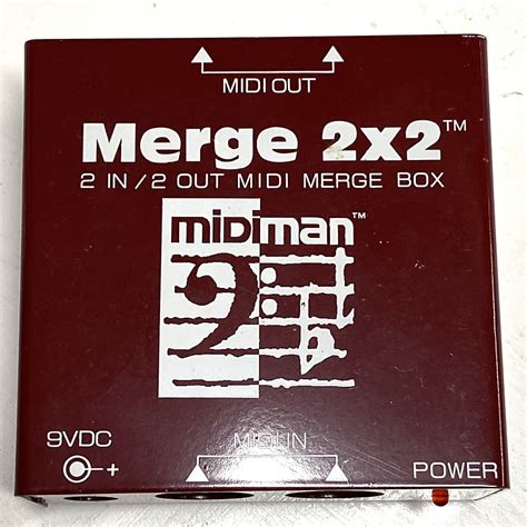 MidiMan M Audio Merge 2x2 MIDI Merge Thru Box Reverb